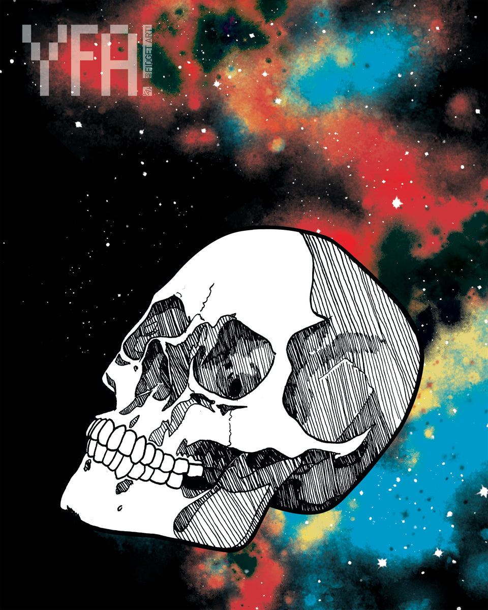 "Cosmic Skull" Illustration Art Print by Yay for Fidget Art!
